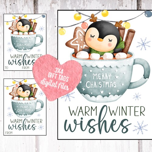 Printable Hot Cocoa Christmas Gift Tag Hot Chocolate Treat - Etsy