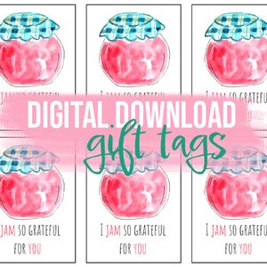 Jam Gift Tag Digital, Jam Thank You Tag Printable, Gift Tag for Teacher ...