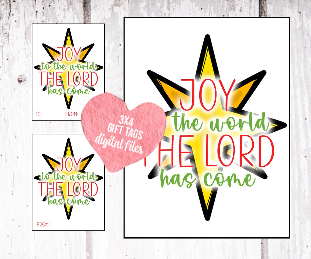 Nativity Gift Tags for Kids Printable Joy to the World Tags - Etsy