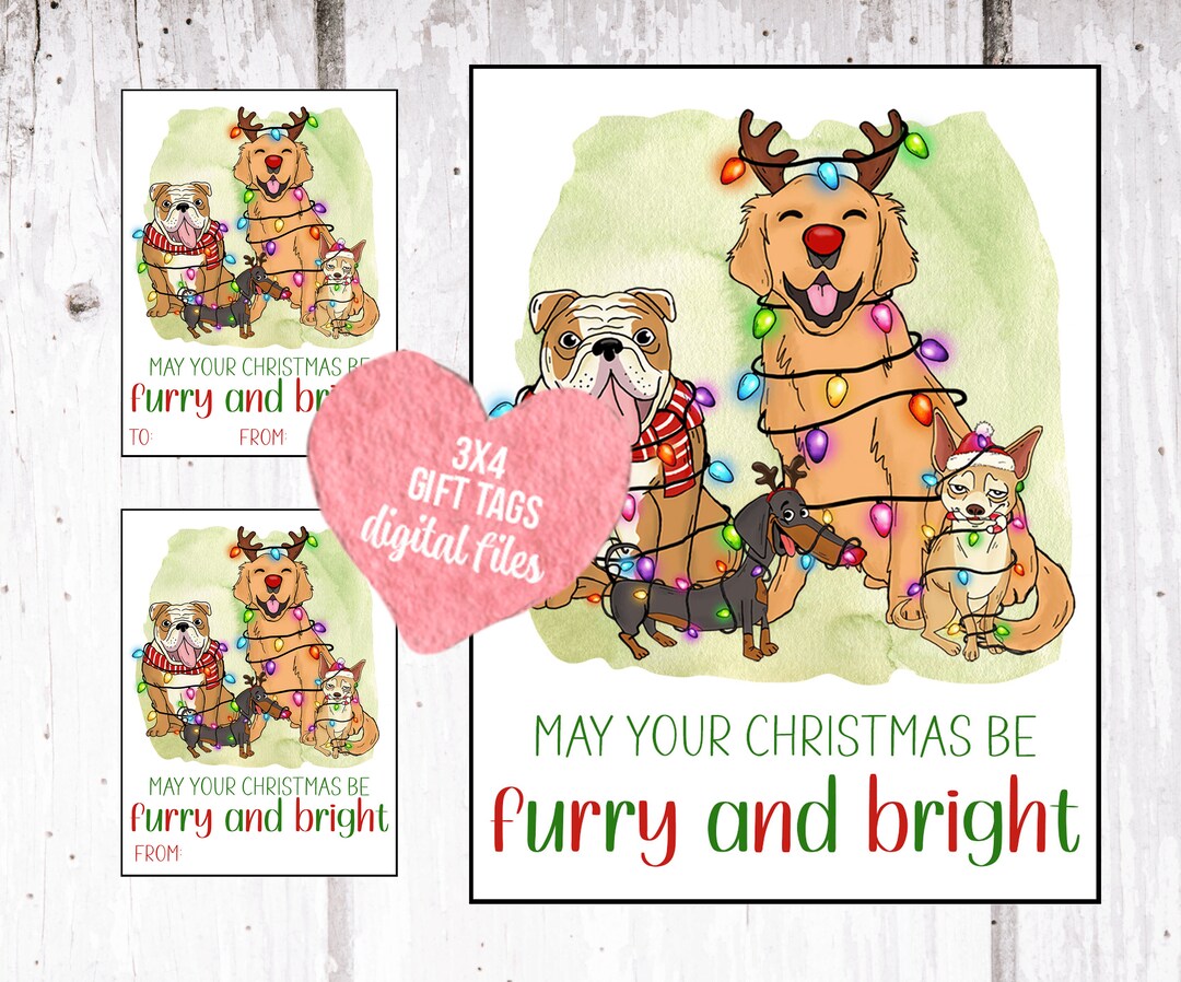 Dog Christmas Gift Tag Printable, Gift Tag for Dog, Dog Holiday Gift ...
