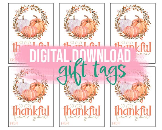 Thanksgiving Gift Tags Printable Thankful for You Tag - Etsy