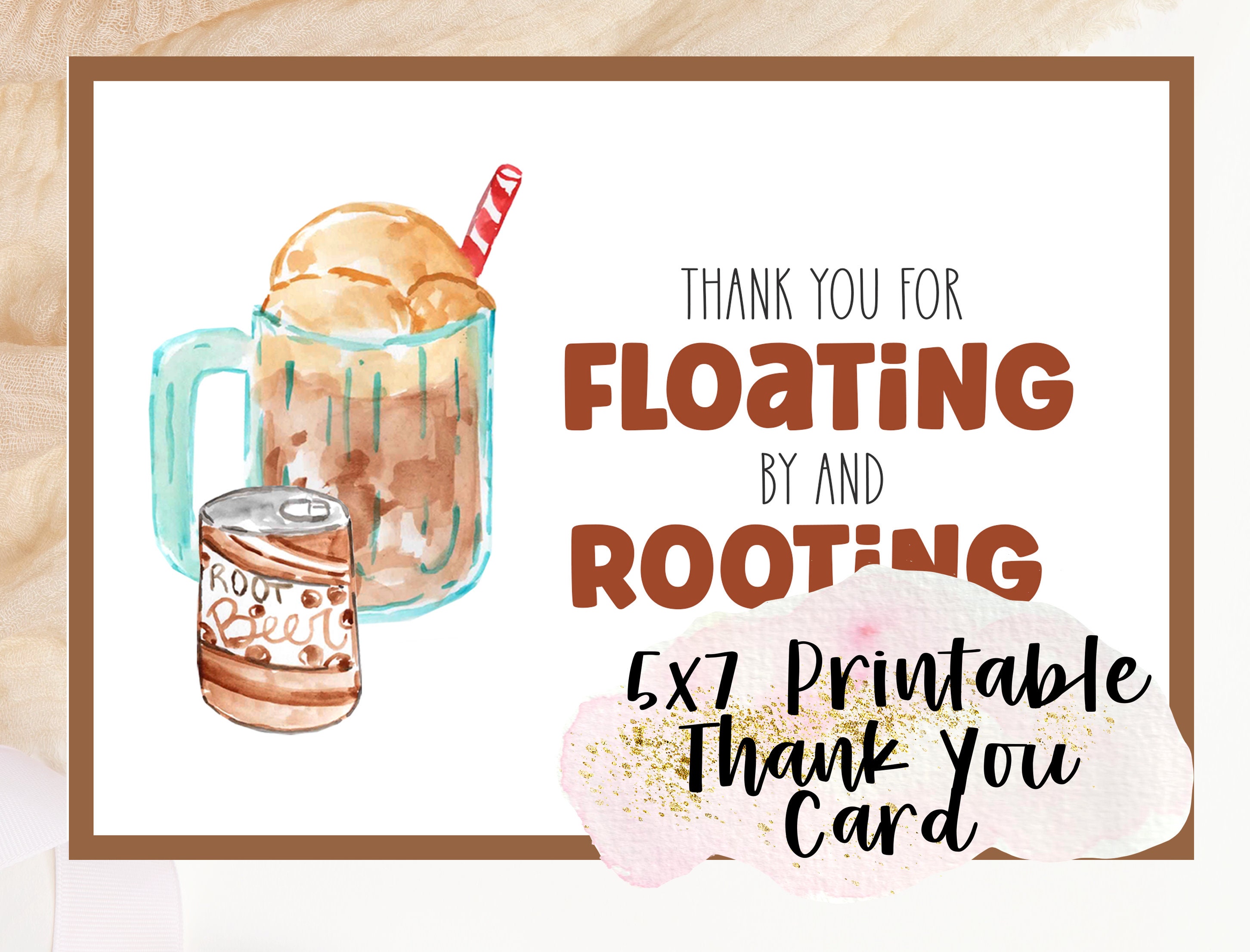 Root Beer Float Party Invitation Printable Root Beer Etsy