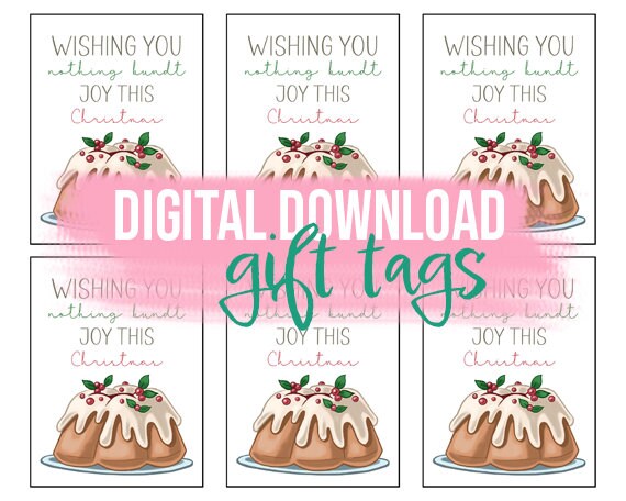 Bundt Christmas Gift Tags Printable Nothing Bundt Gift Tags - Etsy