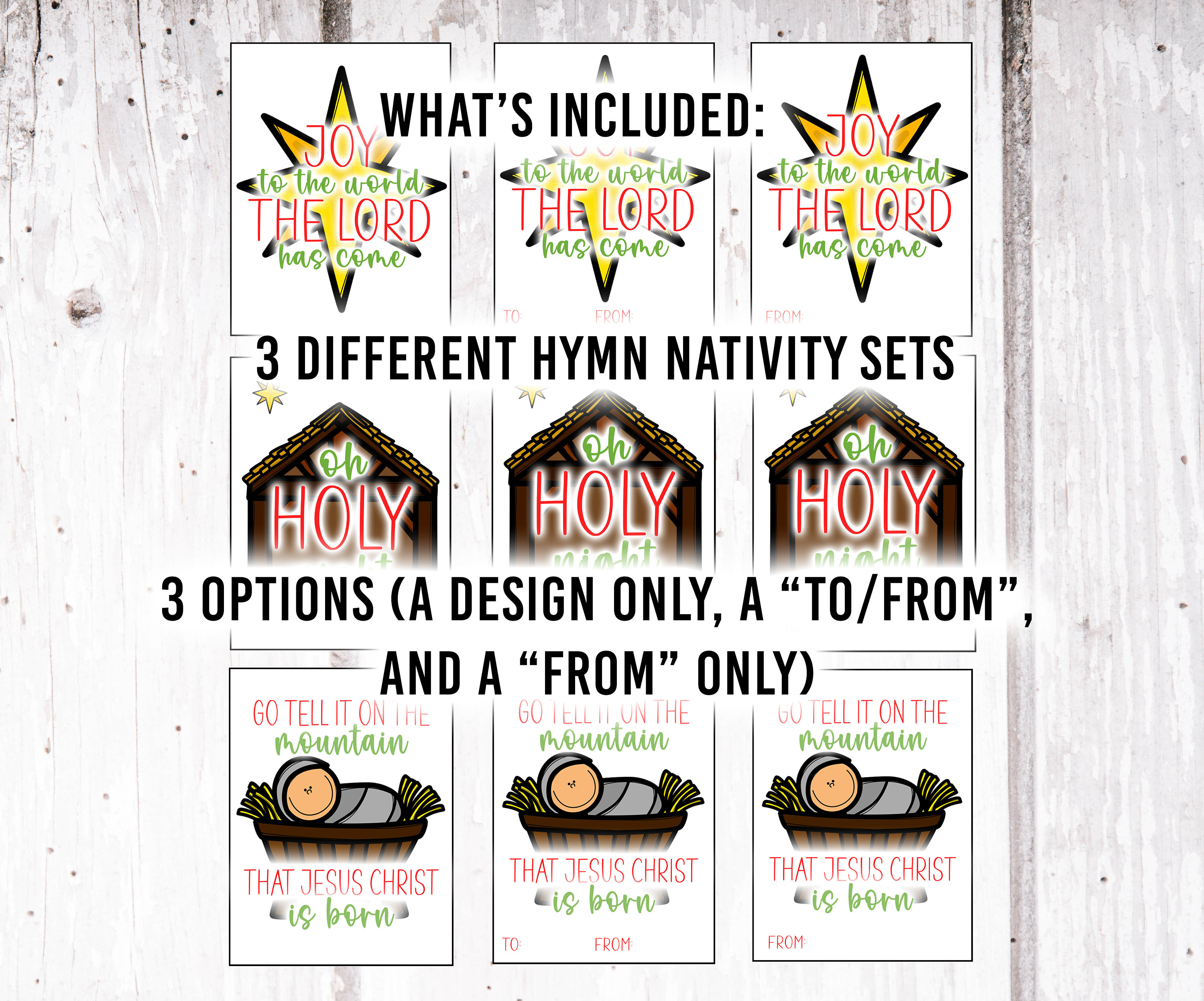 Kids Nativity Gift Tags Printable, Church Christmas Gifts, Sunday ...