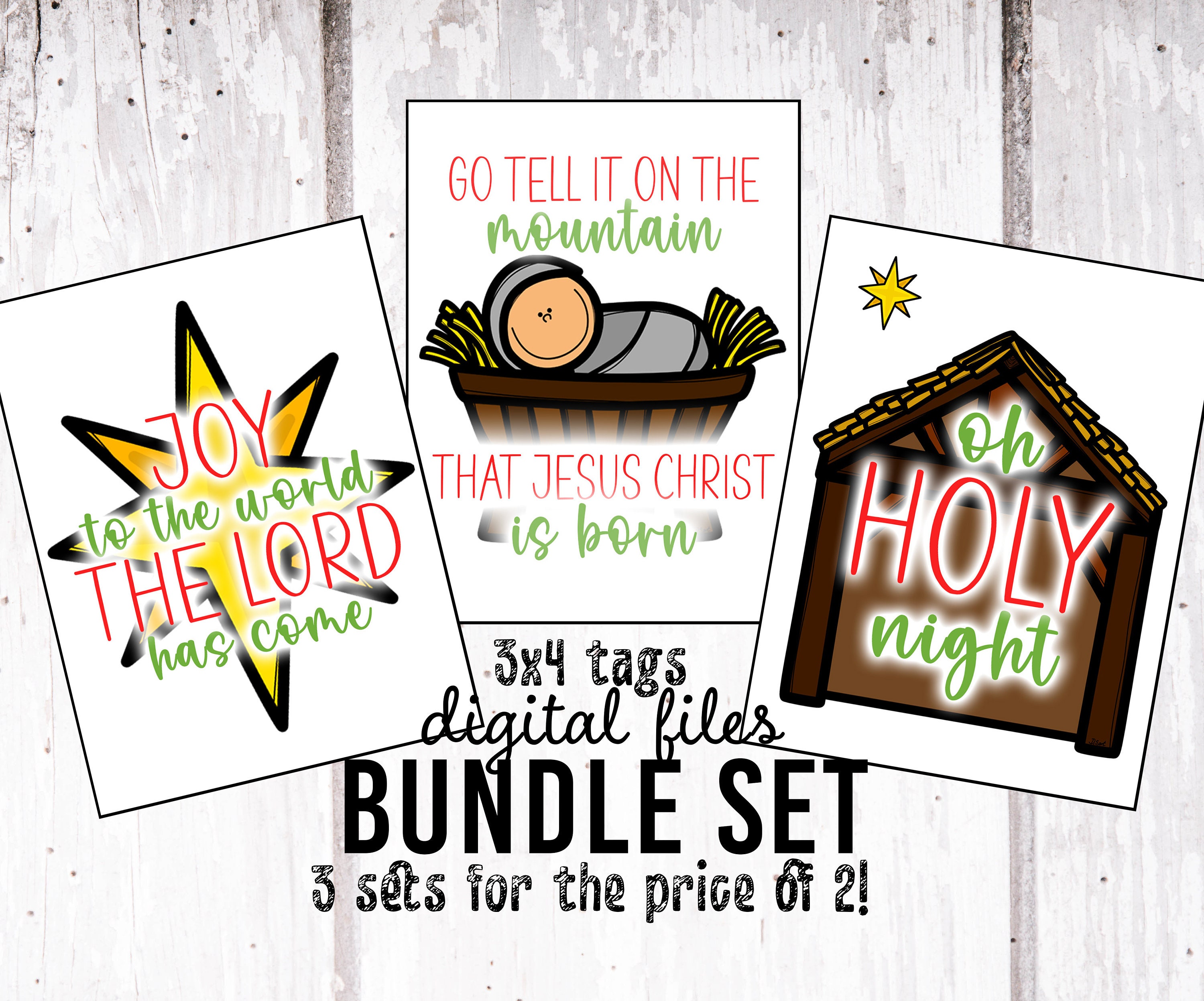 Kids Nativity Gift Tags Printable, Church Christmas Gifts, Sunday ...