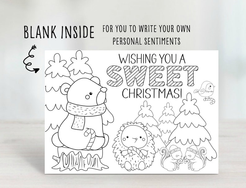 Color Your Own Christmas Cards Printable, Christmas Coloring Cards ...