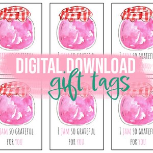 Jam Gift Tag Digital, Jam Thank You Tag Printable, Gift Tag for Teacher ...