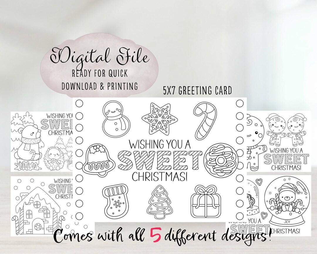 Color Your Own Christmas Cards Printable, Christmas Coloring Cards ...