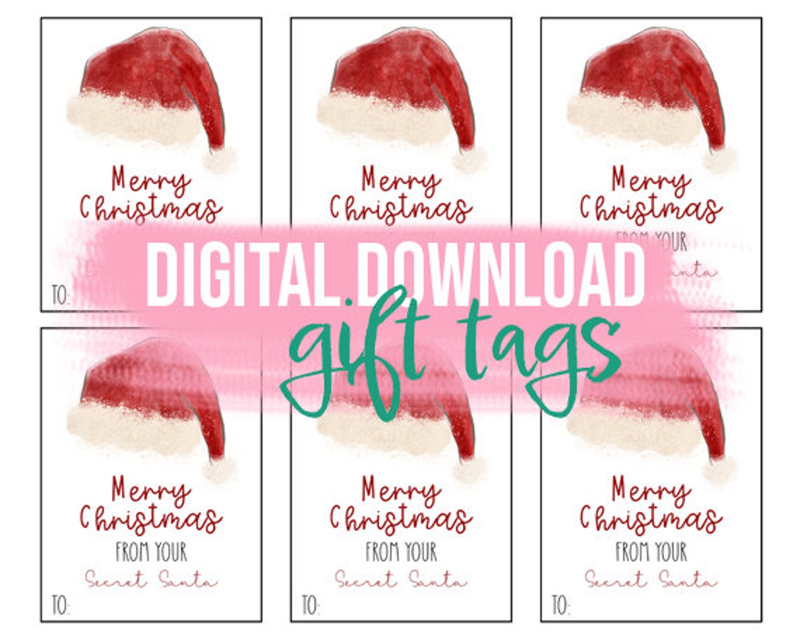 Secret Santa Gift Tags Printable Secret Santa Printable - Etsy