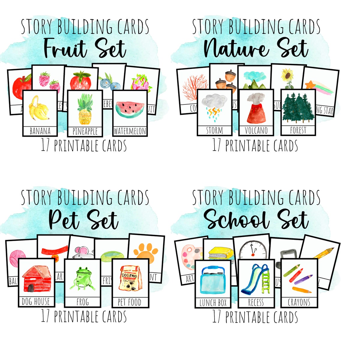 Story Telling Cards Story Building Kit Homeschool Printable - Etsy