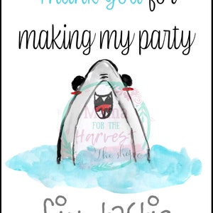 Shark Gift Tags Digital Shark Favor Tags Printable Shark | Etsy