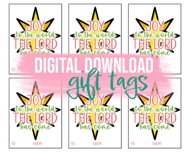 Nativity Gift Tags for Kids Printable Joy to the World Tags - Etsy