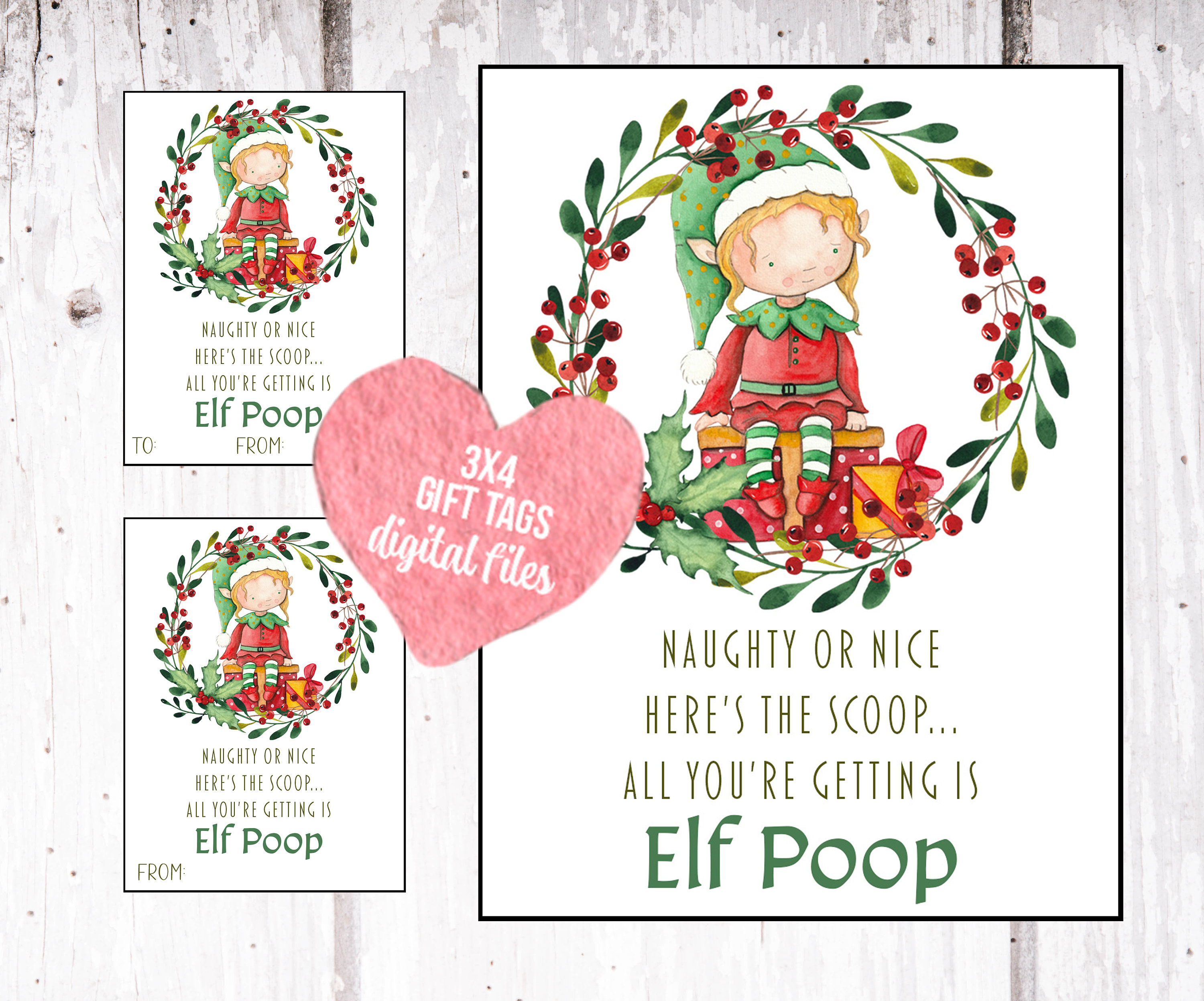 Elf Poop Printable, Elf Poop Tag, Elf Poop Label, Gift Tags for ...