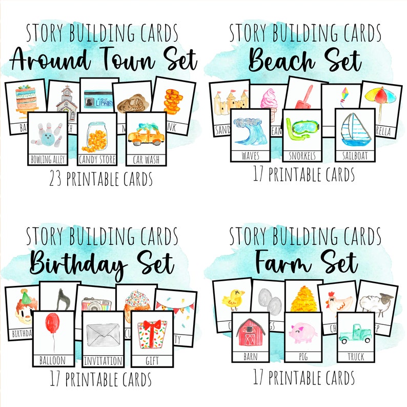 Story Telling Cards, Story Building Kit, Homeschool Printable ...