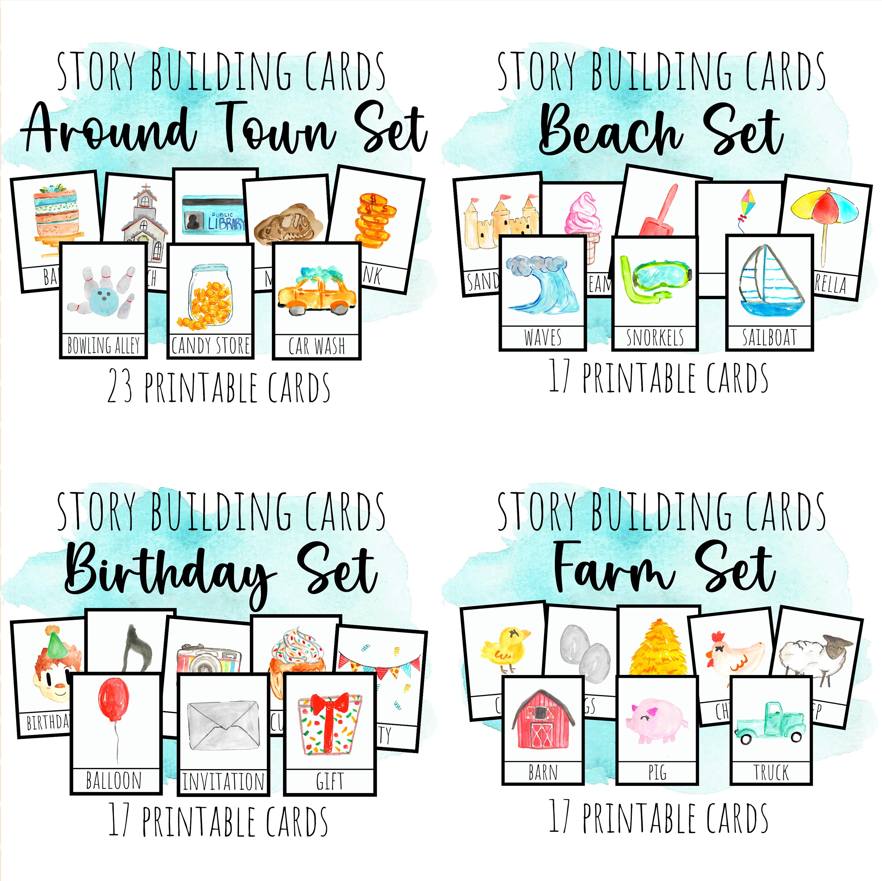 Story Telling Cards, Story Building Kit, Homeschool Printable ...