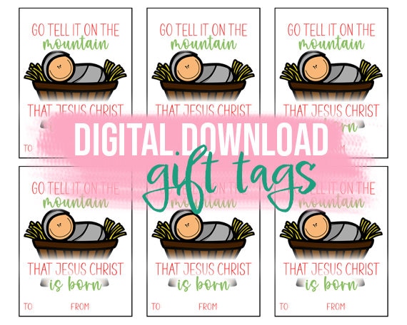 Kids Nativity Gift Tags Printable, Church Christmas Gifts, Sunday ...
