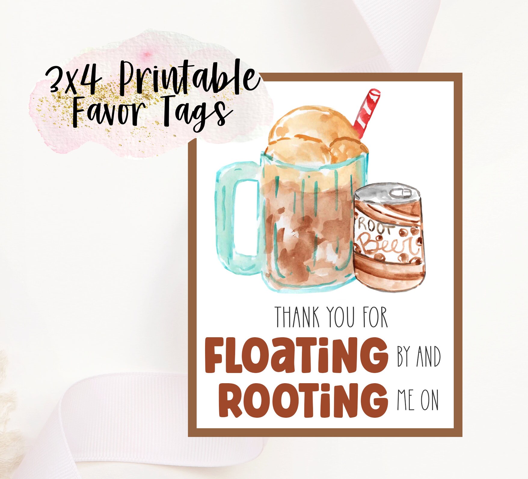 Root Beer Float Party Invitation Printable Root Beer Etsy