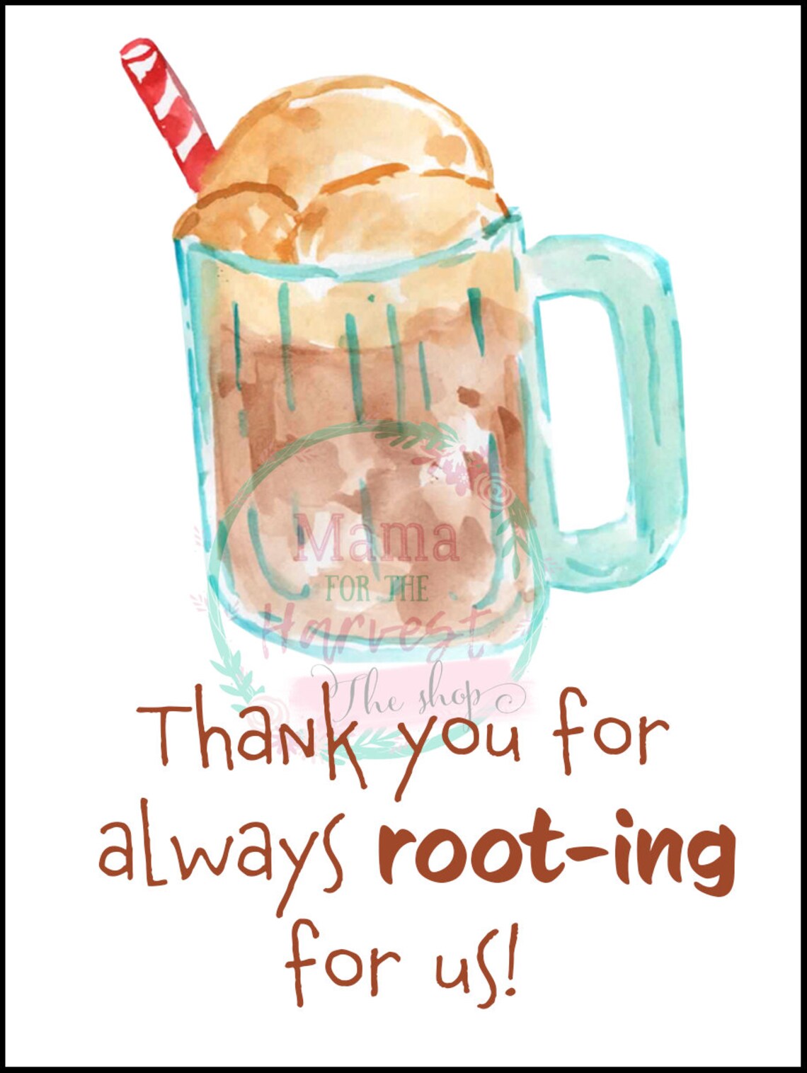 Root Beer Float Gift Tag For Teacher Digital Teacher Gift | Etsy