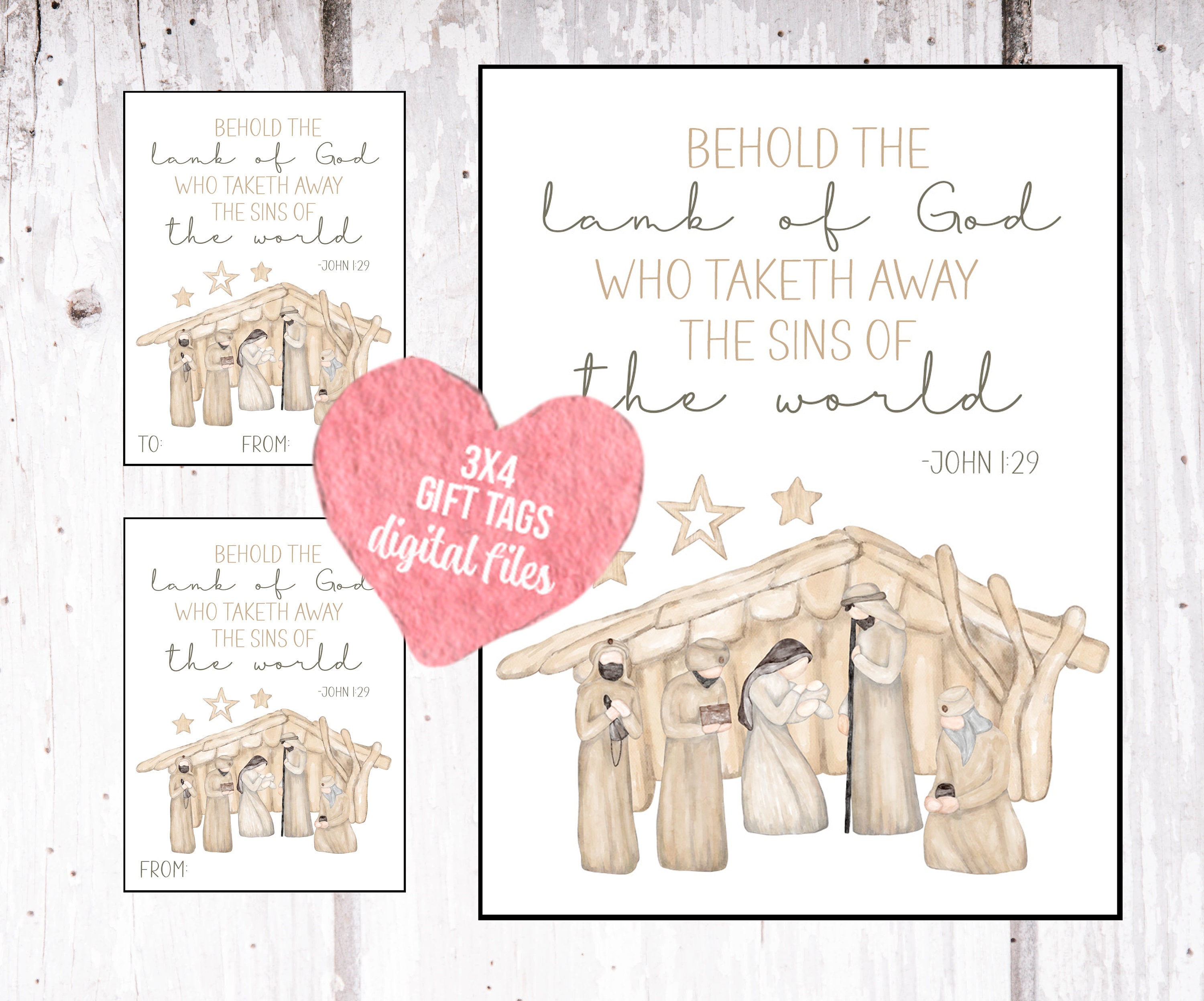 Christian Christmas Gift Tags Printable, Scripture Christmas Tags ...
