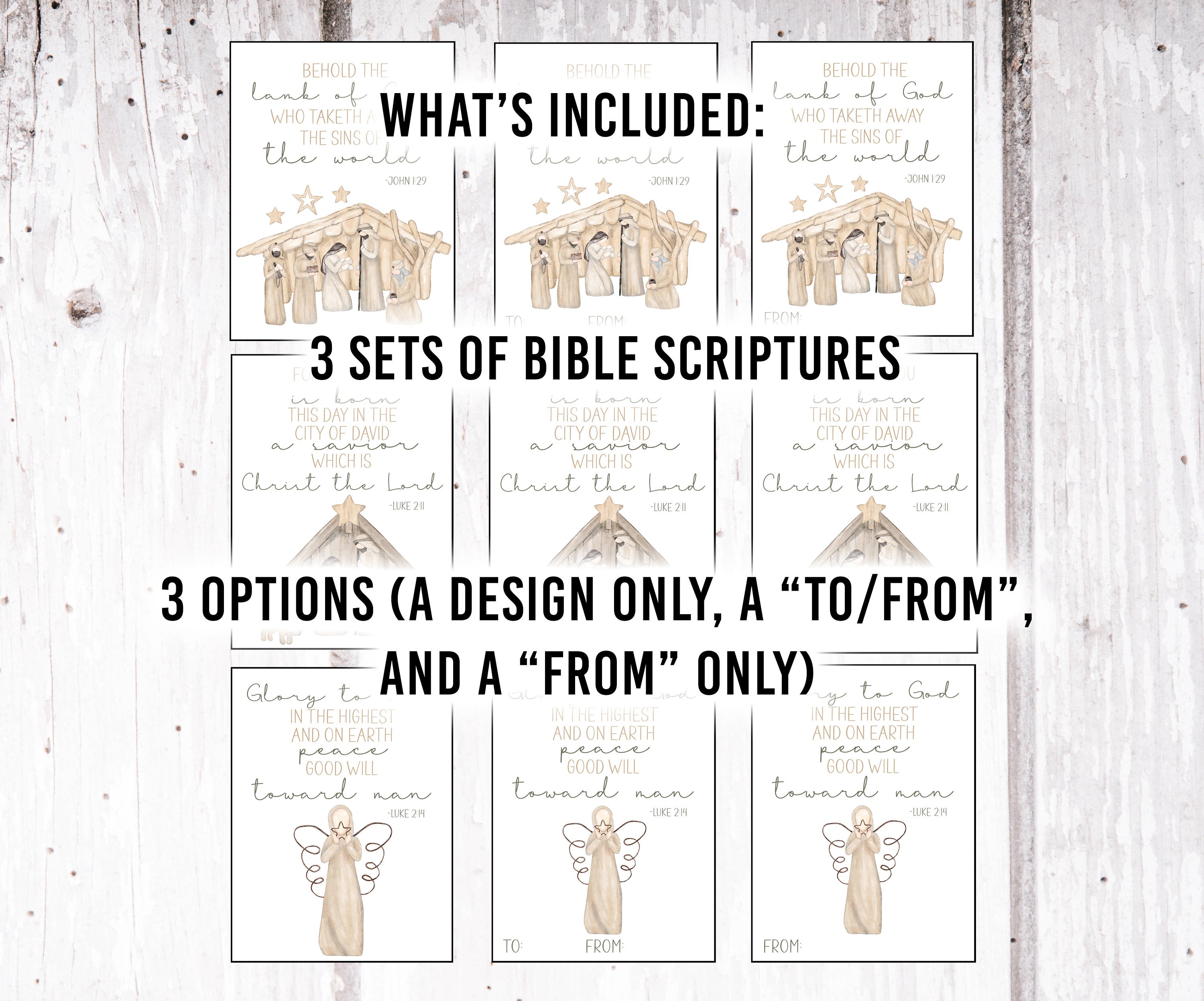 Christian Christmas Gift Tags Printable, Church Christmas Gifts, Bible ...