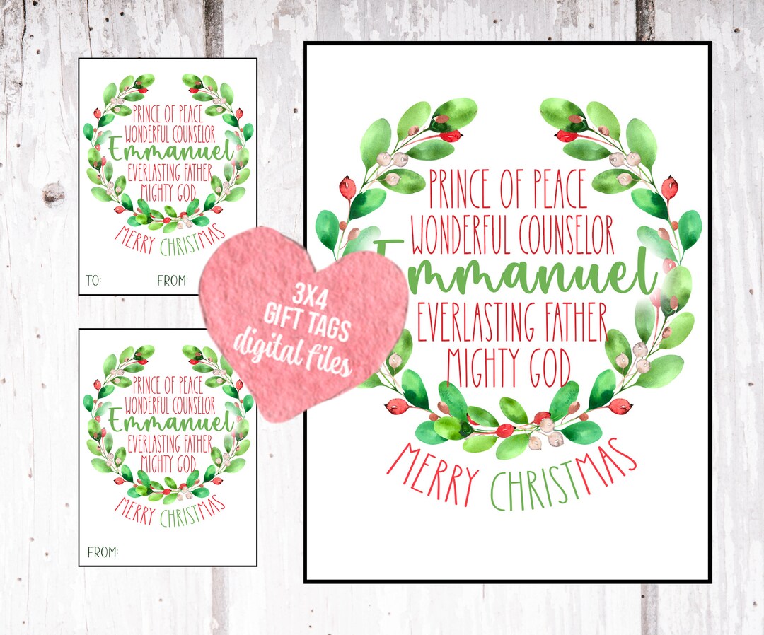 Christian Christmas Gift Tags Digital, Christmas Gift for Church ...