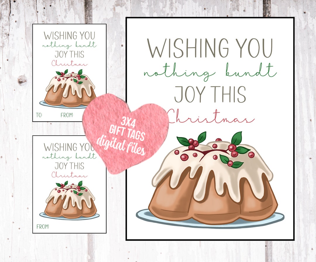 Bundt Christmas Gift Tags Printable, Nothing Bundt Gift Tags, Cake Gift ...