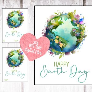 Earth Day Gift Tags Digital, Earth Day Gifts, Earth Day Printable ...