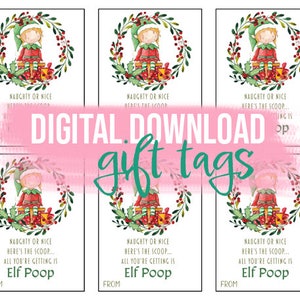 Elf Poop Printable, Elf Poop Tag, Elf Poop Label, Gift Tags for ...