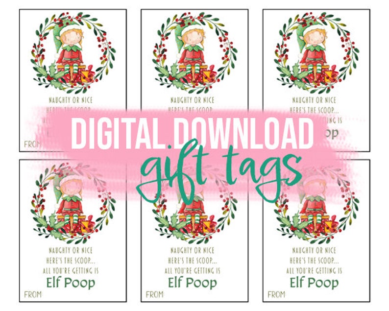 Elf Poop Printable, Elf Poop Tag, Elf Poop Label, Gift Tags for ...