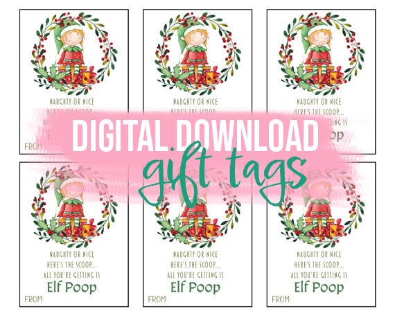 Elf Poop Printable, Elf Poop Tag, Elf Poop Label, Gift Tags for ...