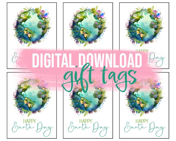 Earth Day Gift Tags Digital Earth Day Gifts Earth Day - Etsy