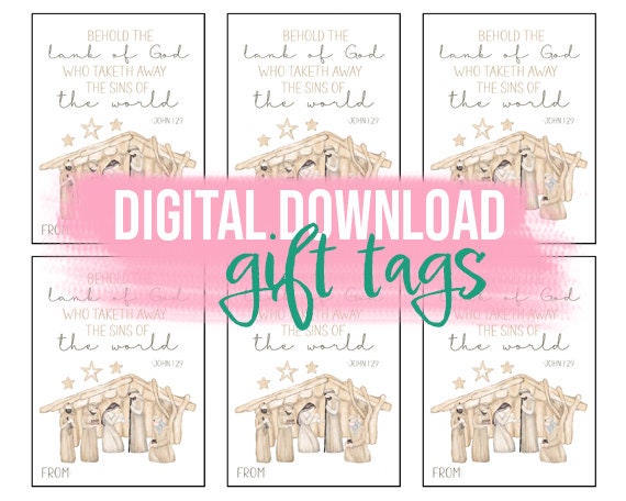 Christian Christmas Gift Tags Printable, Scripture Christmas Tags ...