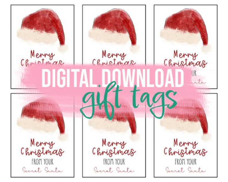 Secret Santa Gift Tags Printable, Secret Santa Printable, Christmas ...