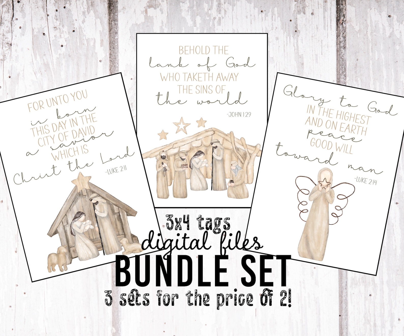 Christian Christmas Gift Tags Printable, Church Christmas Gifts, Bible ...