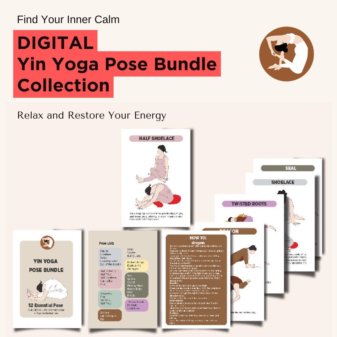 32 Essential Yin Yoga Pose Bundle – Digital Download With Instructions ...