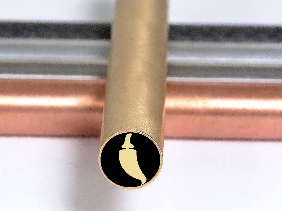 Mosaic Knife Pin - CHILI PEPPER | 1/4'' 5/16'', 3/8'' - Brass, Fiber ...