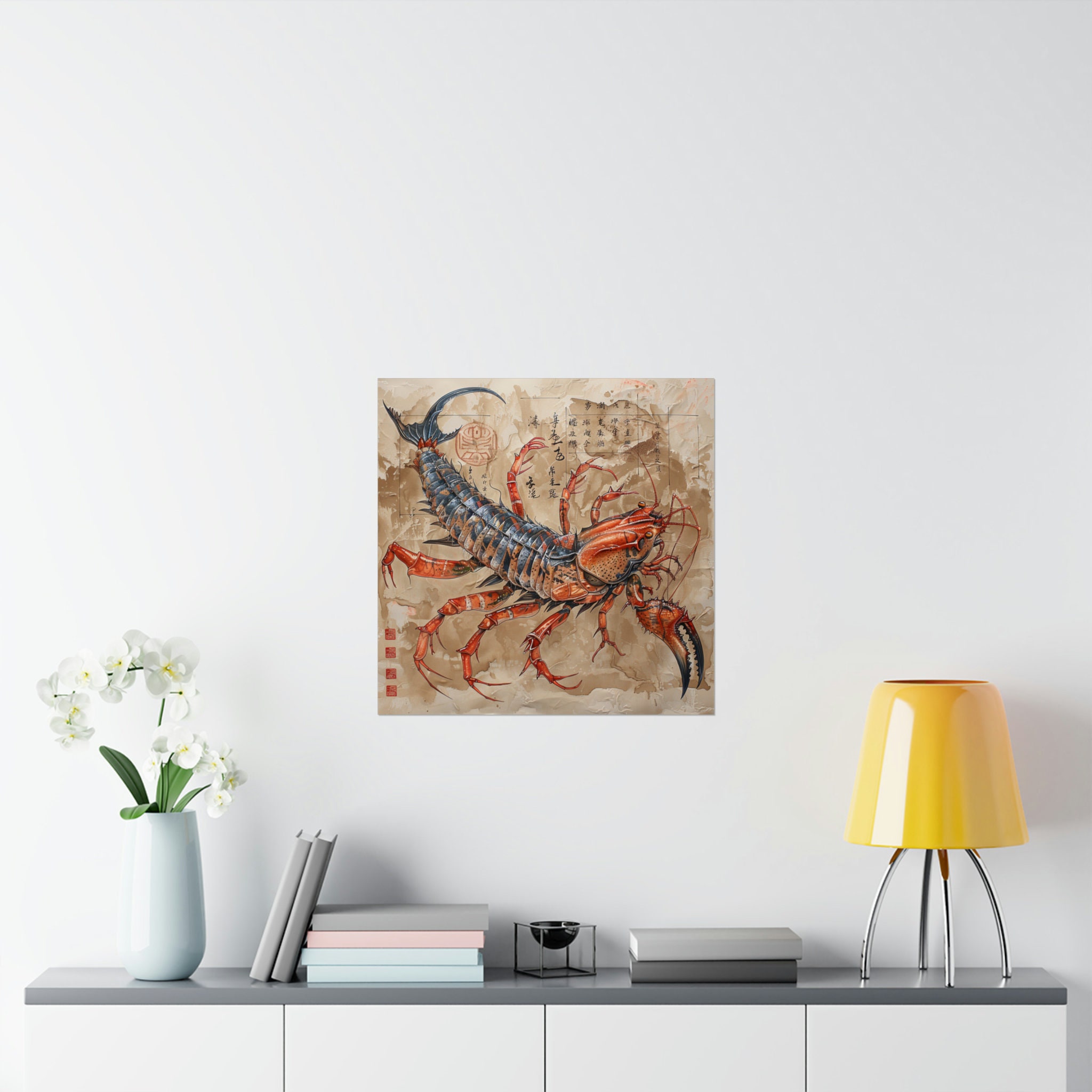 Ancient Chinese Scorpion Fish // Vintage Antique Fish Art // Abstract ...
