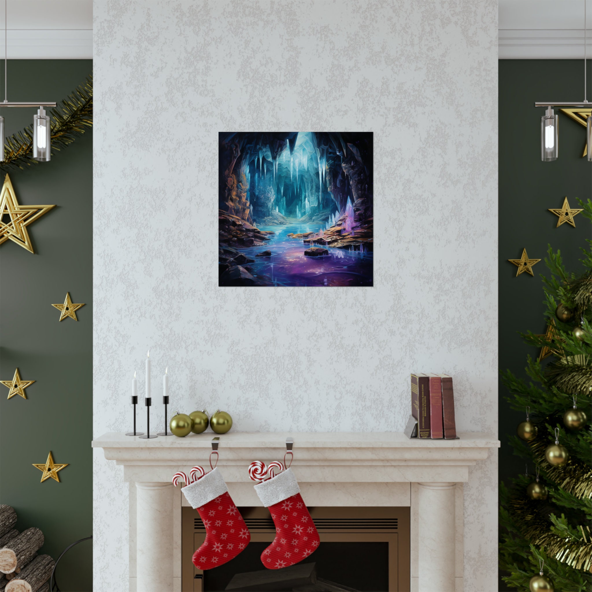 Purple Lagoon Crystal Cave Poster // Stalagmites and Stalactites ...