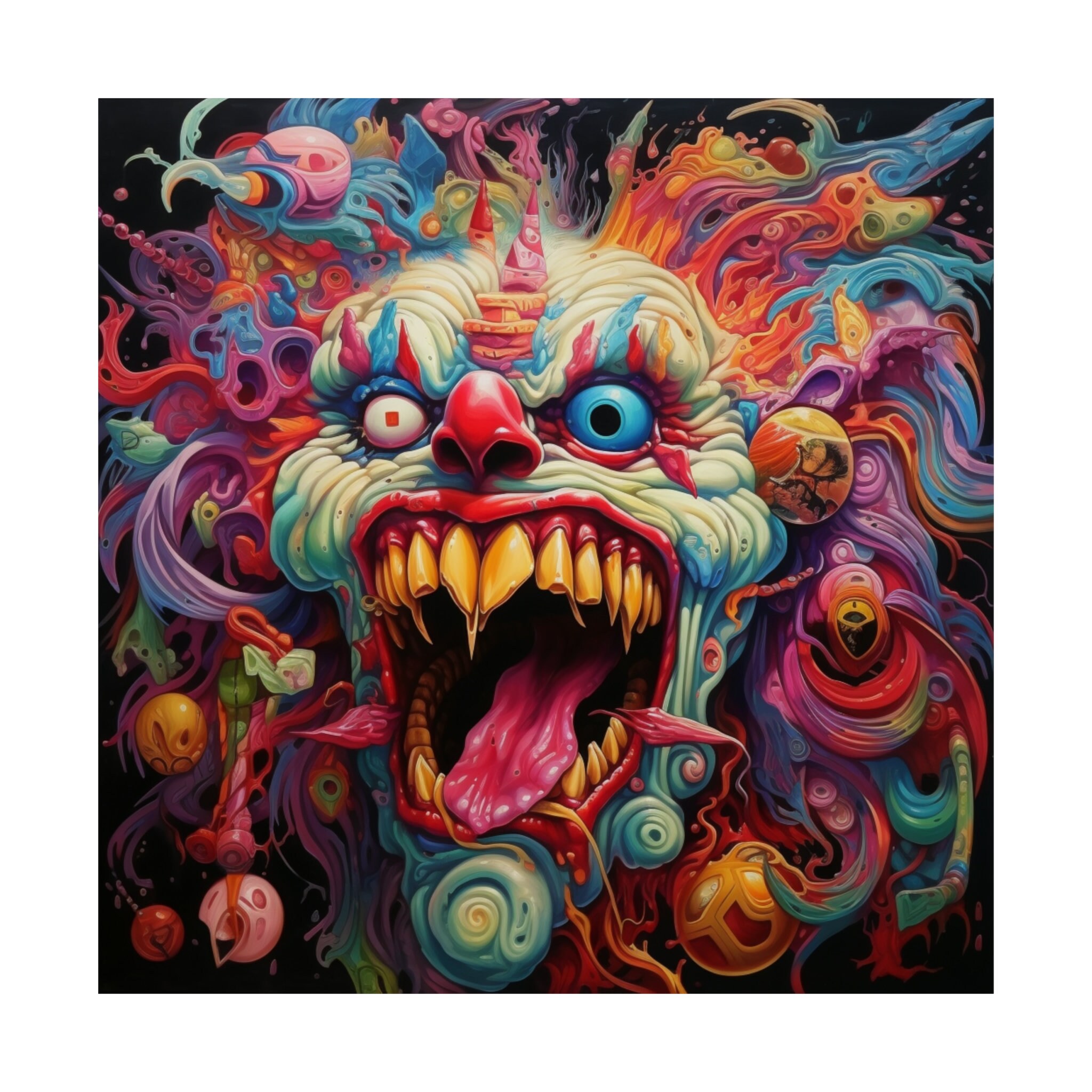 Saber Tooth Clown Poster // Trippy Clown Poster // Haunted House ...