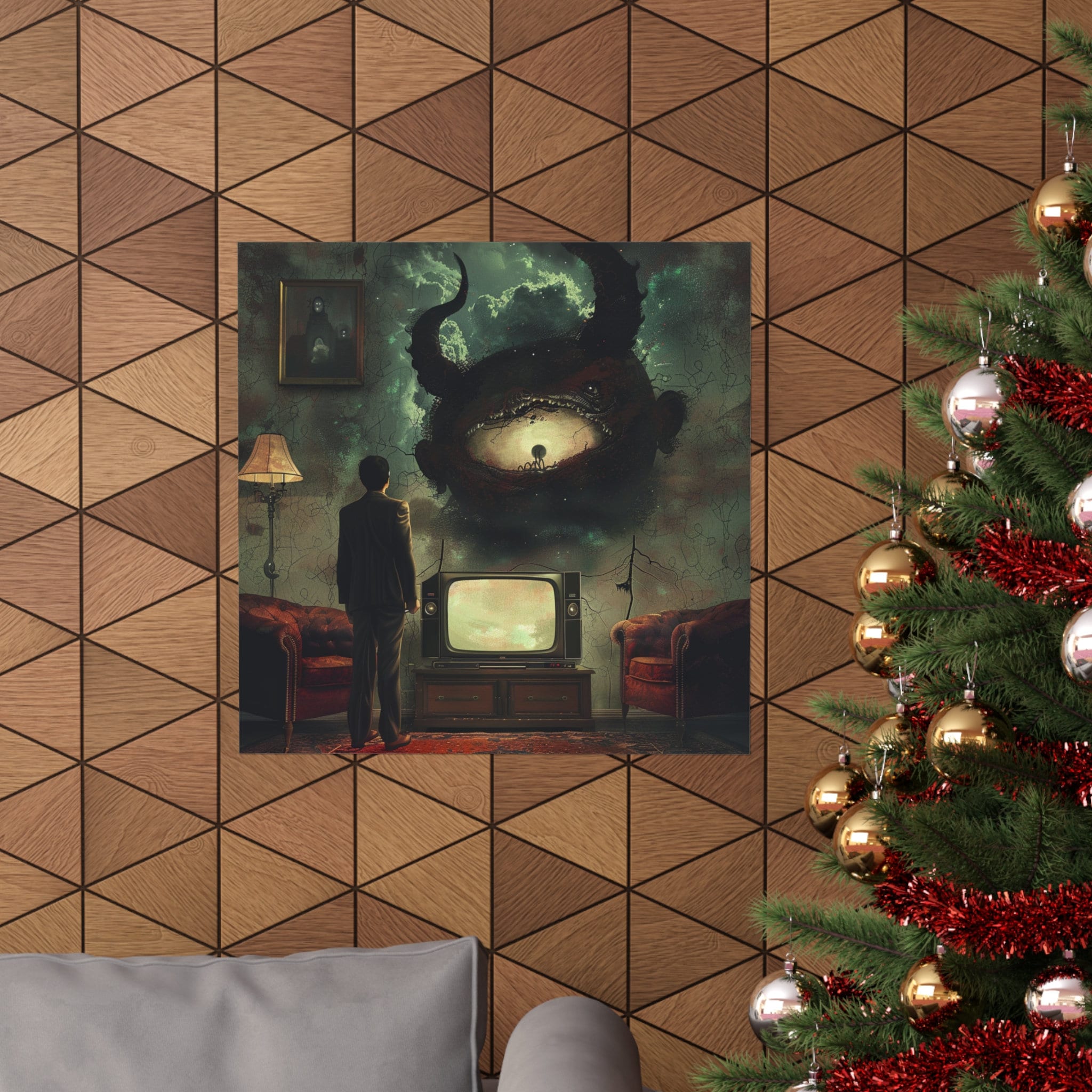 Nightmare Devil Eye Poster // Evil Within Wall Decor // Halloween Devil ...