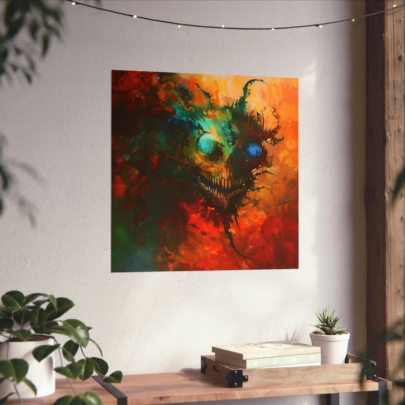 Nightmare Monster Poster // Abstract Monster Wall Decor // Horror Movie ...