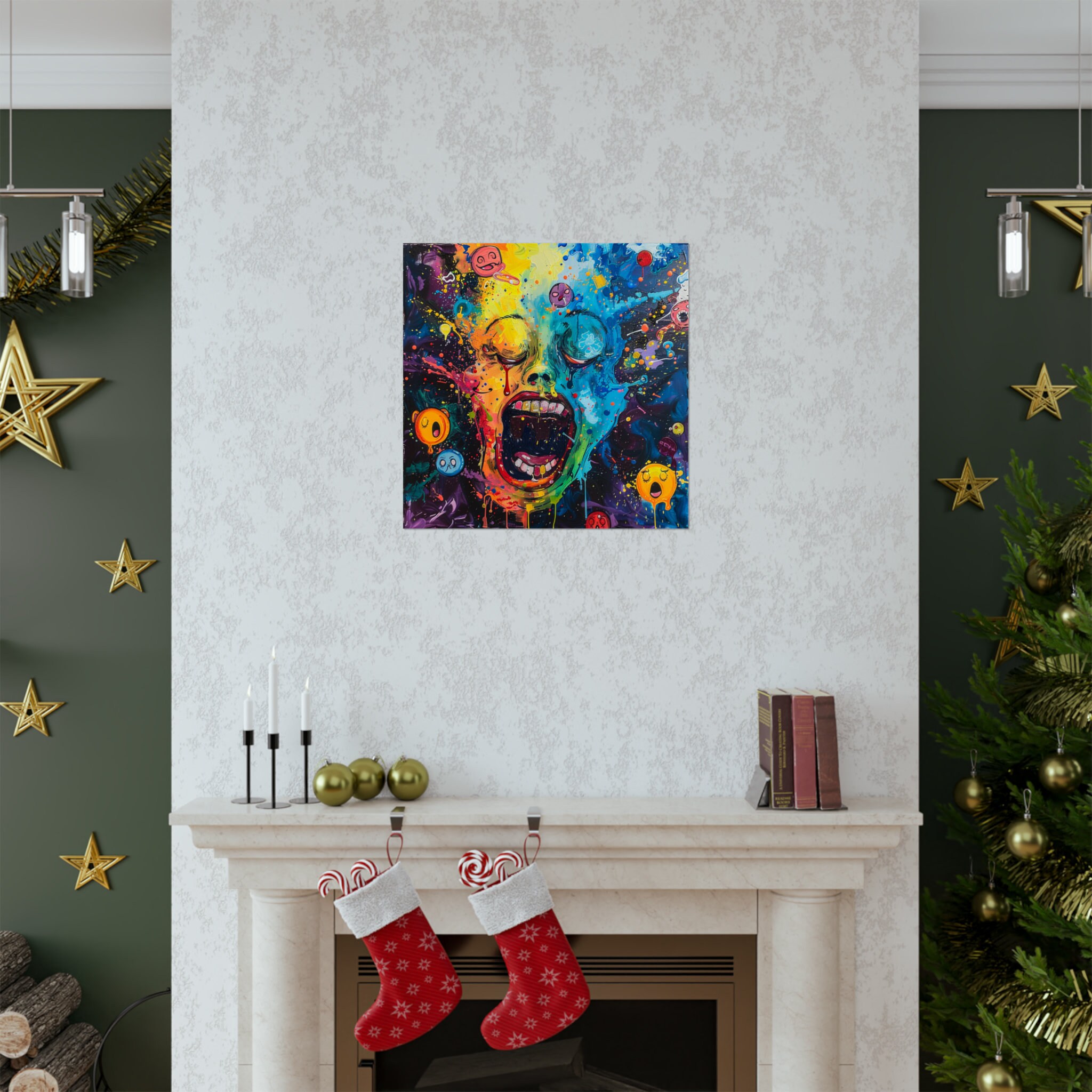 Creative Emotions Poster // Trippy Splatter Point Emoji Wall Decor ...