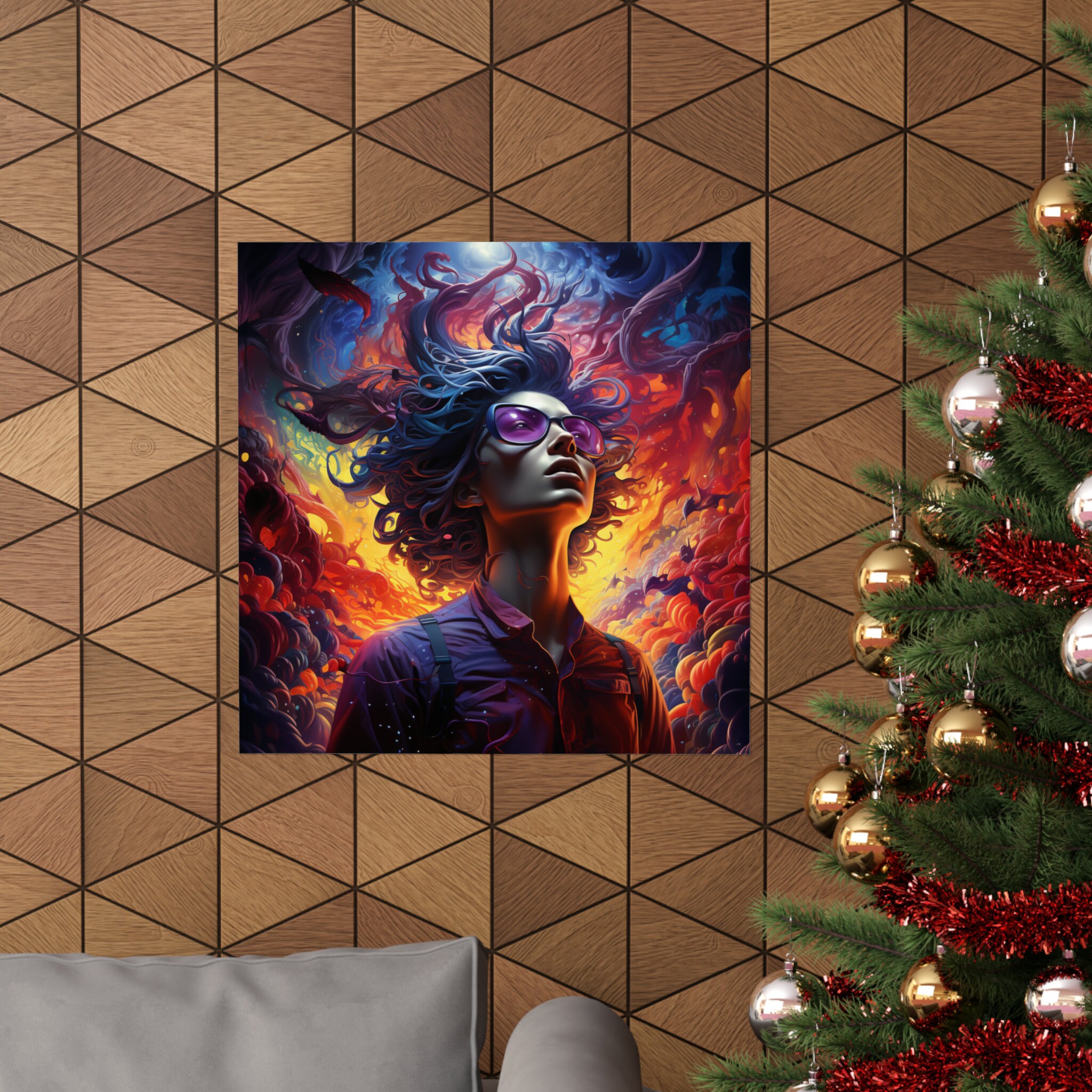 Deep in Thought // Trippy Guy Poster // Insightful Gaze Art // - Etsy