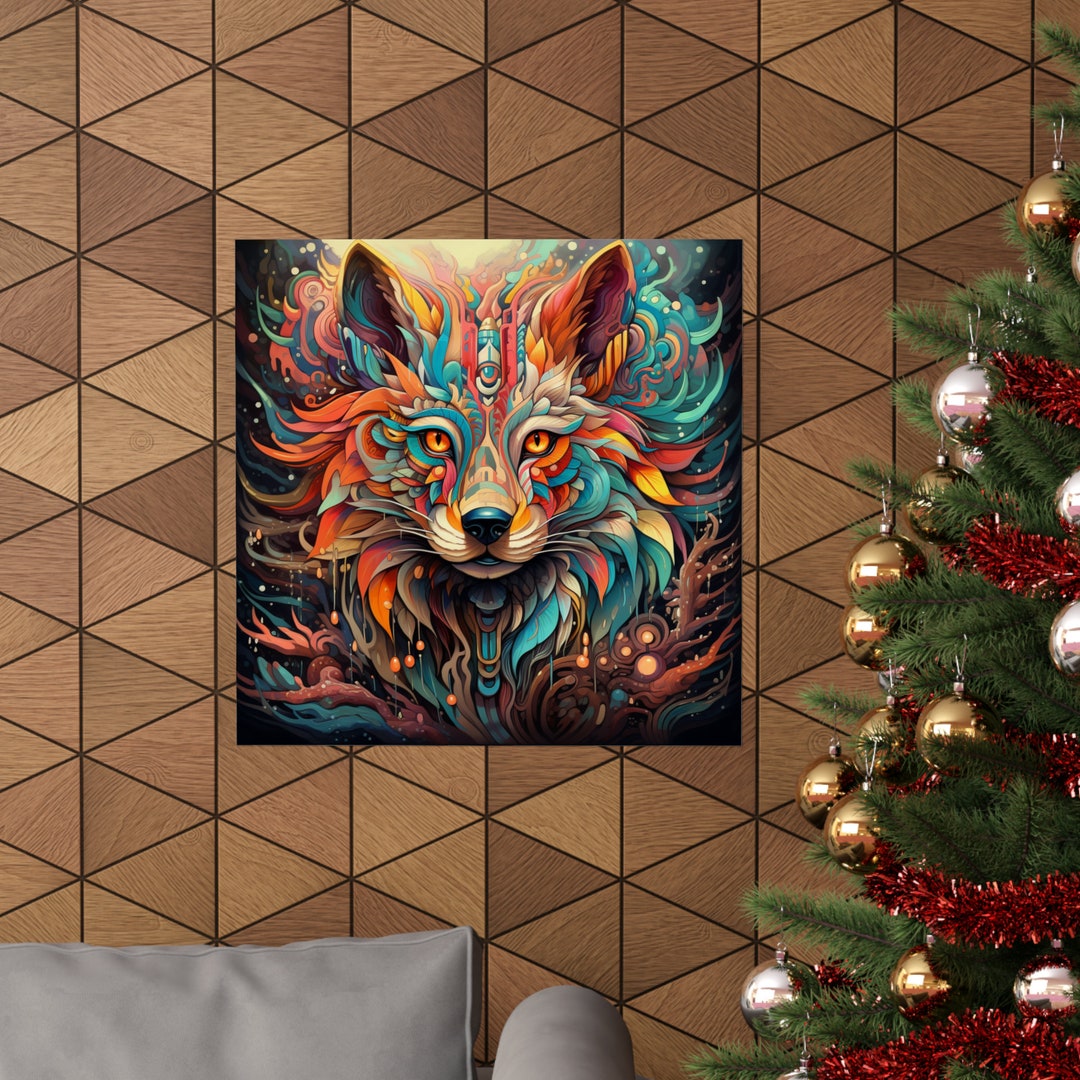 Third Eye Fox Poster // Trippy Fox Poster // Spiritual Poster // Bong // Fox Lovers Poster ...