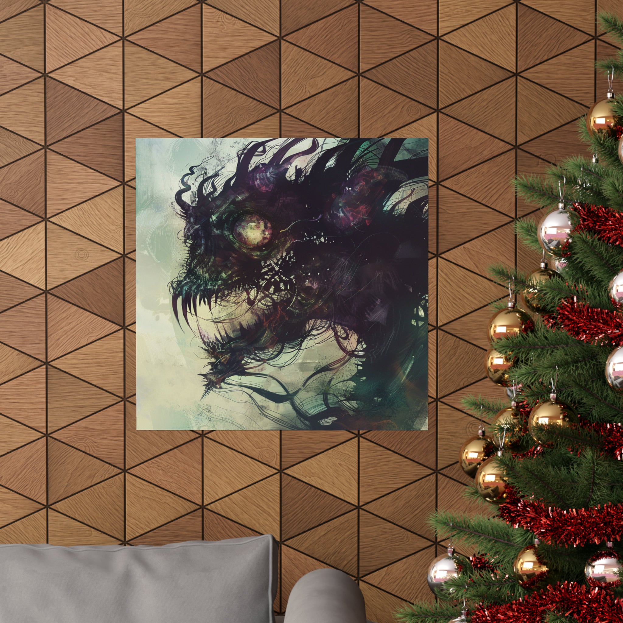 Abstract Deadly Monster Poster // Abstract Monster Wall Decor // Horror ...