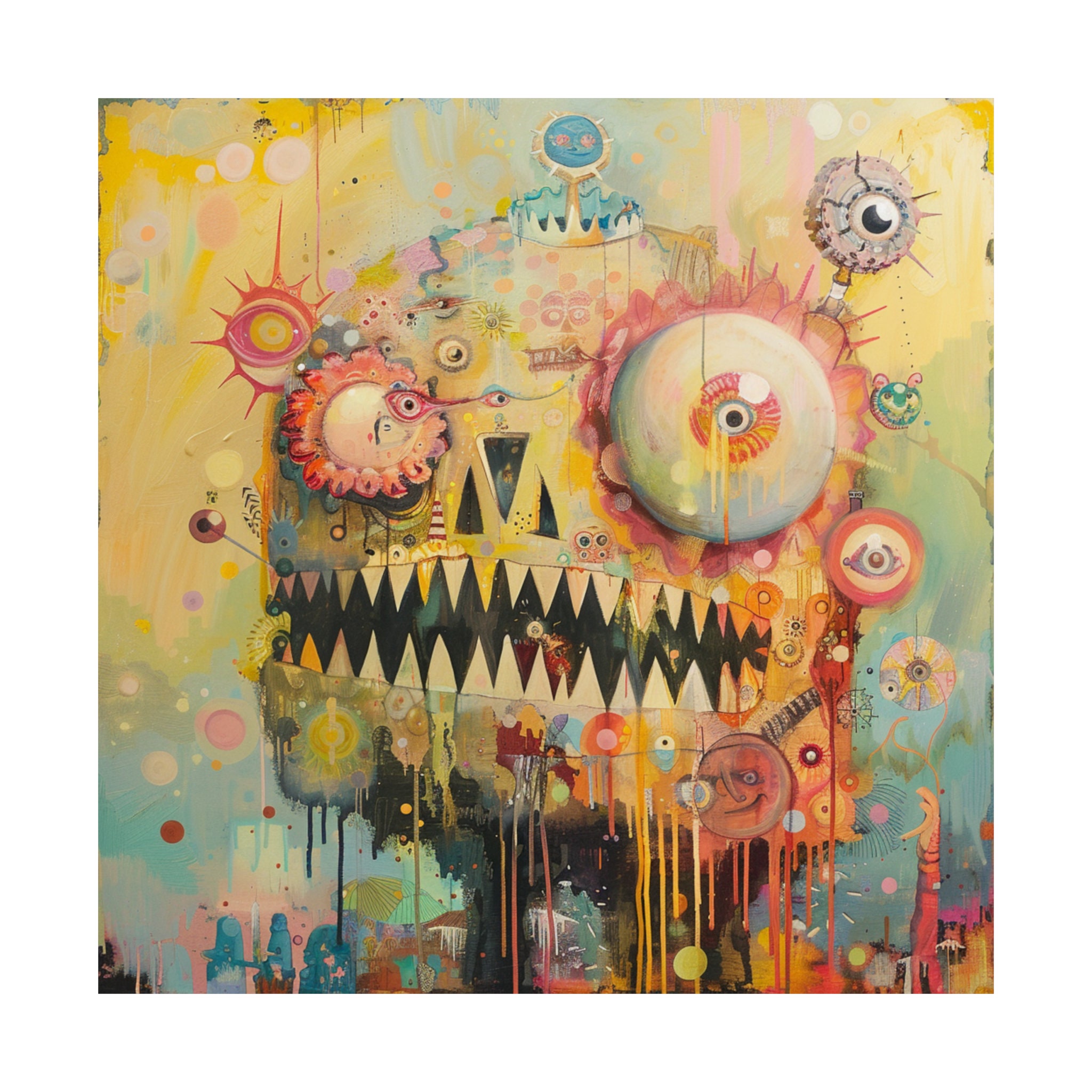 Trippy Mech Man Poster // Robot Abstract Art Lovers Poster // Smiling ...