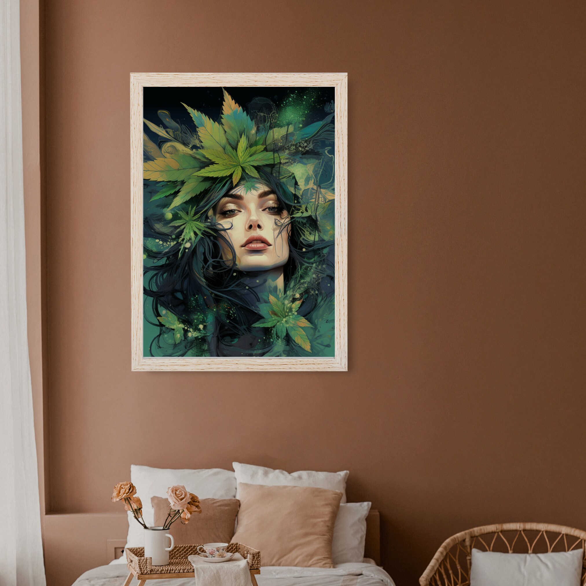 Seductive Weed Woman Poster // Stoned but Classy Woman // Weed Wall Art ...