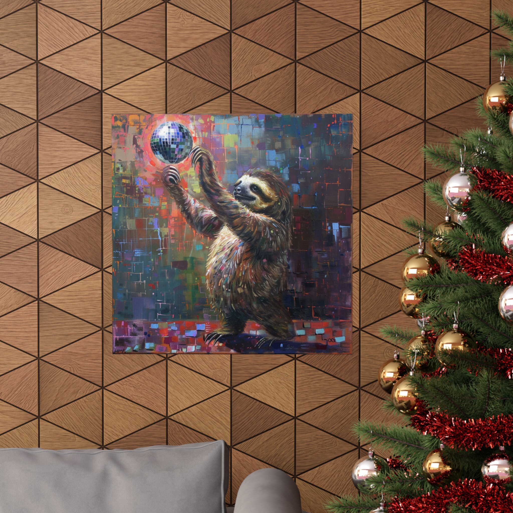 Sloth Dancing Under Disco Ball in the Club // Sloth Lovers Poster ...