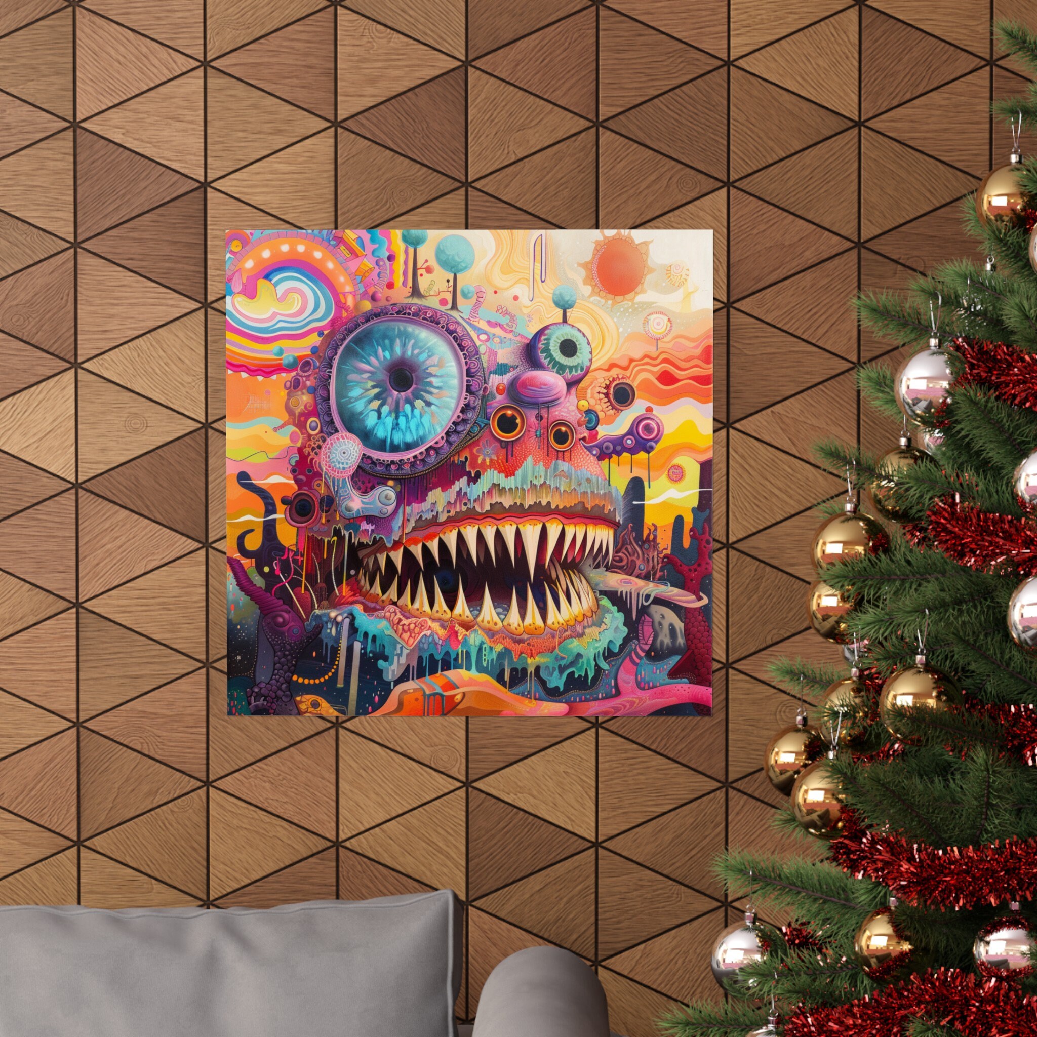Wacky Goliath Robot Poster // Rainbow Robot Wall Art // Futuristic ...
