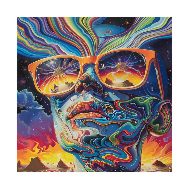 Trippy Hippy Dippy Man in Sunglasses Wall Art // Looking at the ...
